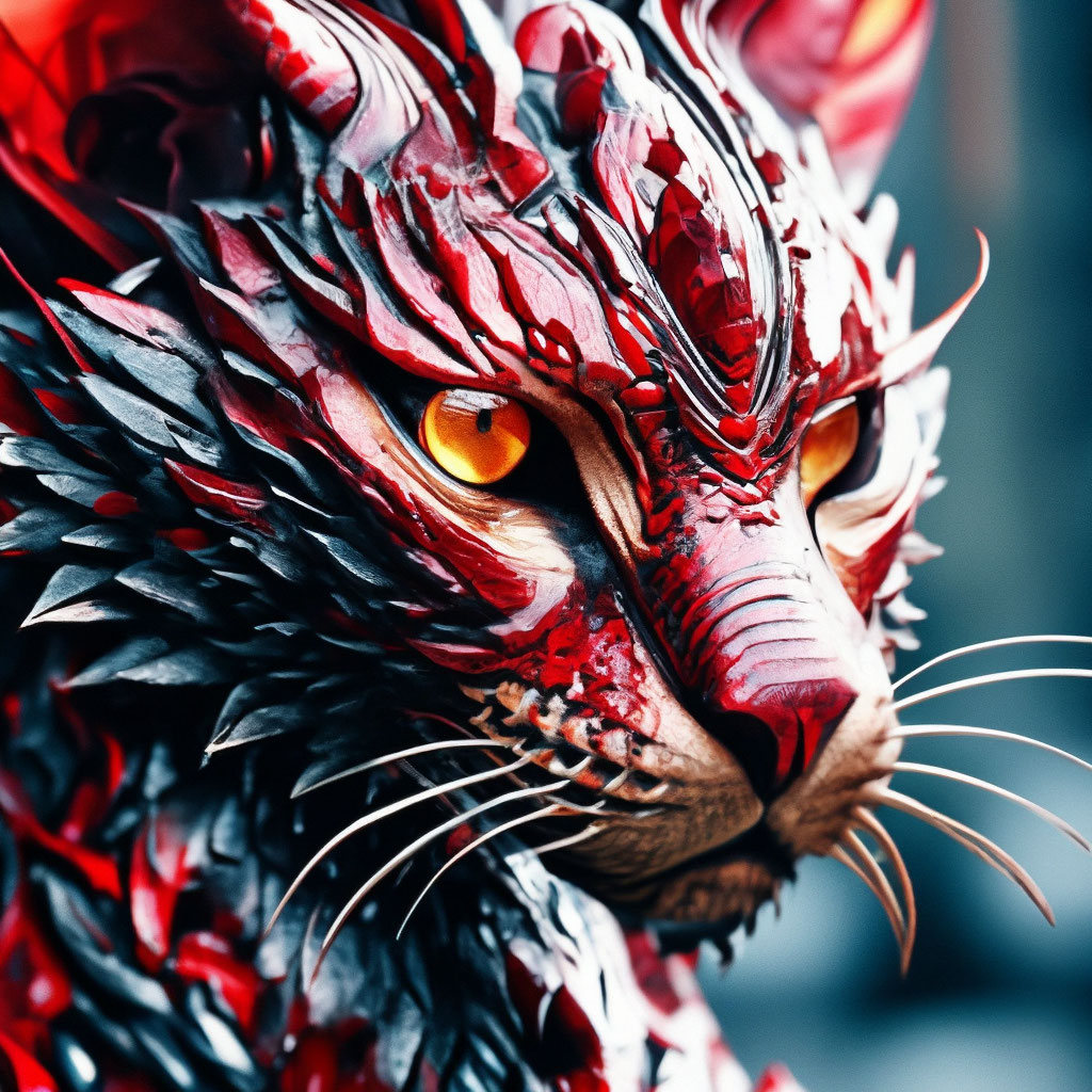 "The surrealism of fractals in red and black colors applicable on the ...