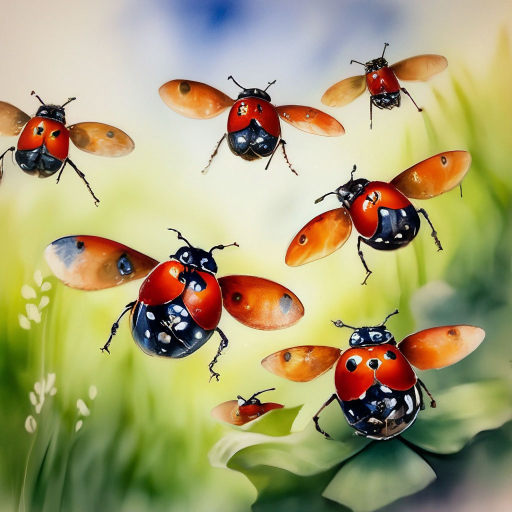 "August 23 is the day of the flight of ladybirds. Flying ladybugs with ...