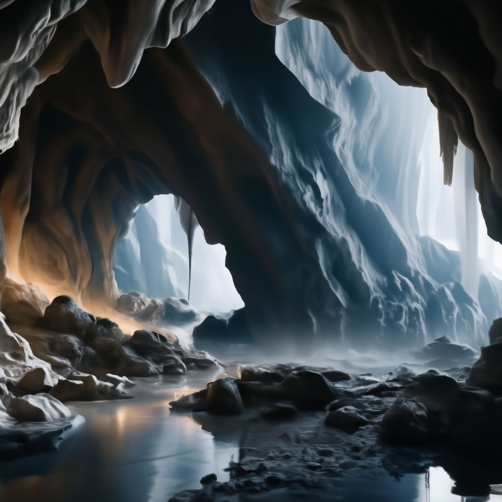 "Rounded thermal sources, white cave made of wild white marble the ...