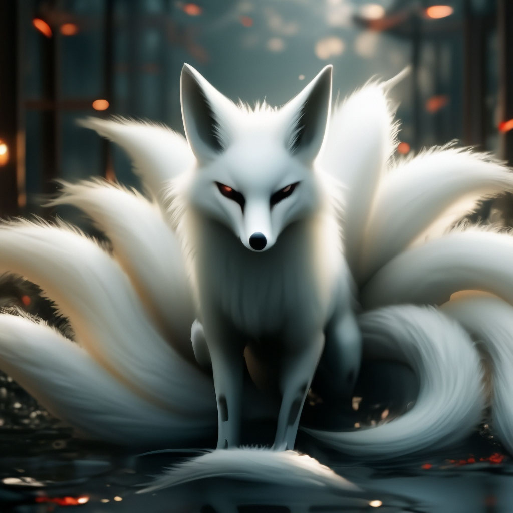 White Nine Tailed Wolf