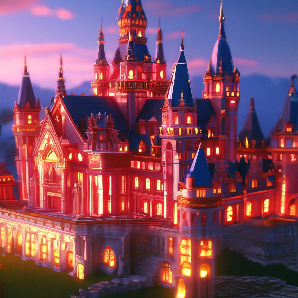 "Ruby castle, hyperrealistic, high quality, close-up, realistic ...