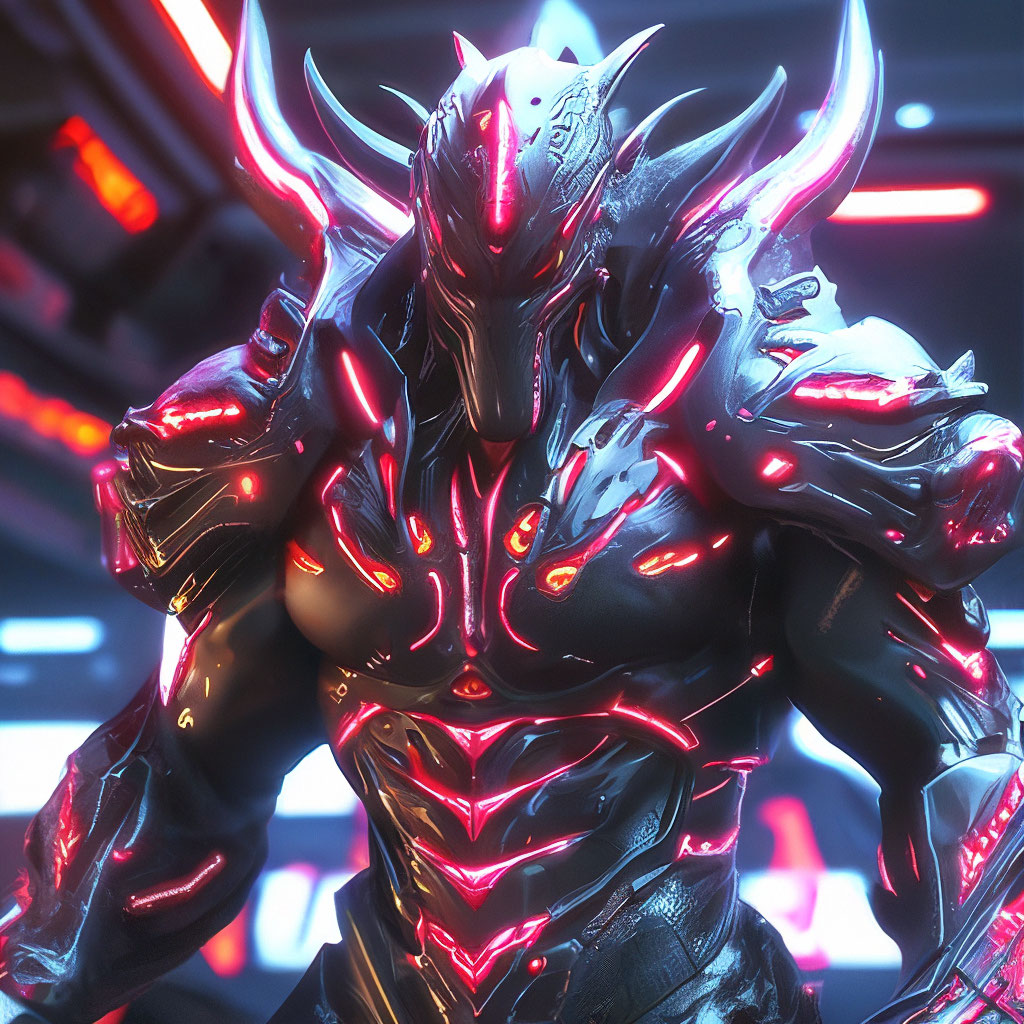 "Futuristic super armored galactic Demon from the planet Mars in full ...