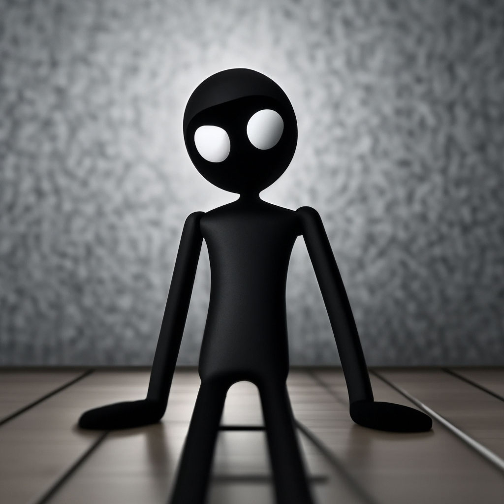 "Stickman died" — image created in Shedevrum