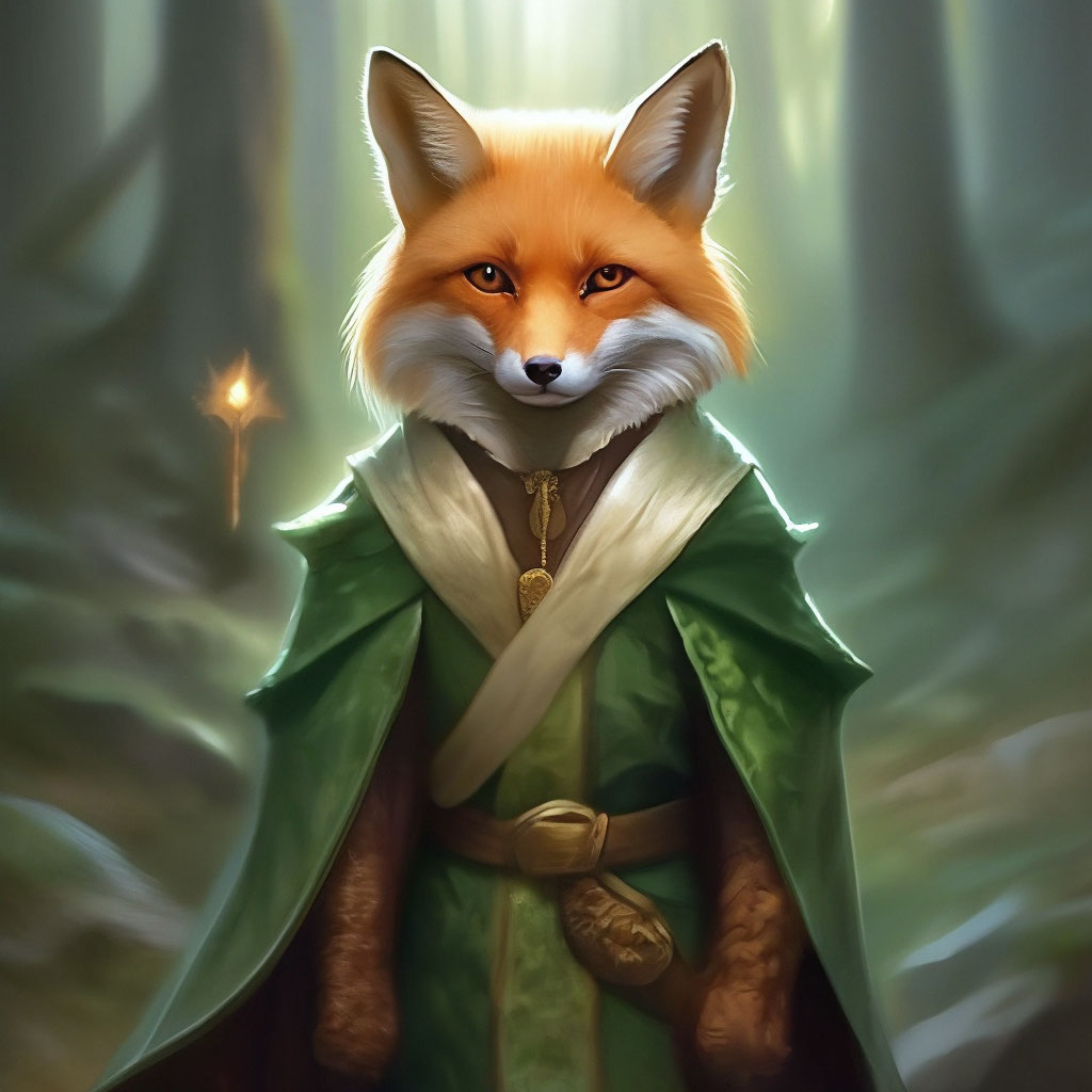 "A fox in the form of an elf" — image created in Shedevrum