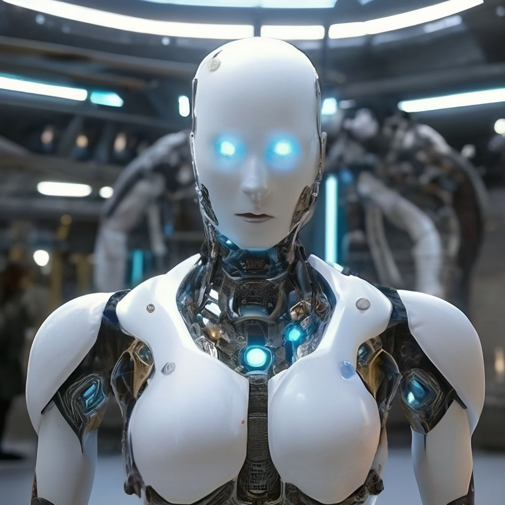 "A biobot in the form of a human" — image created in Shedevrum