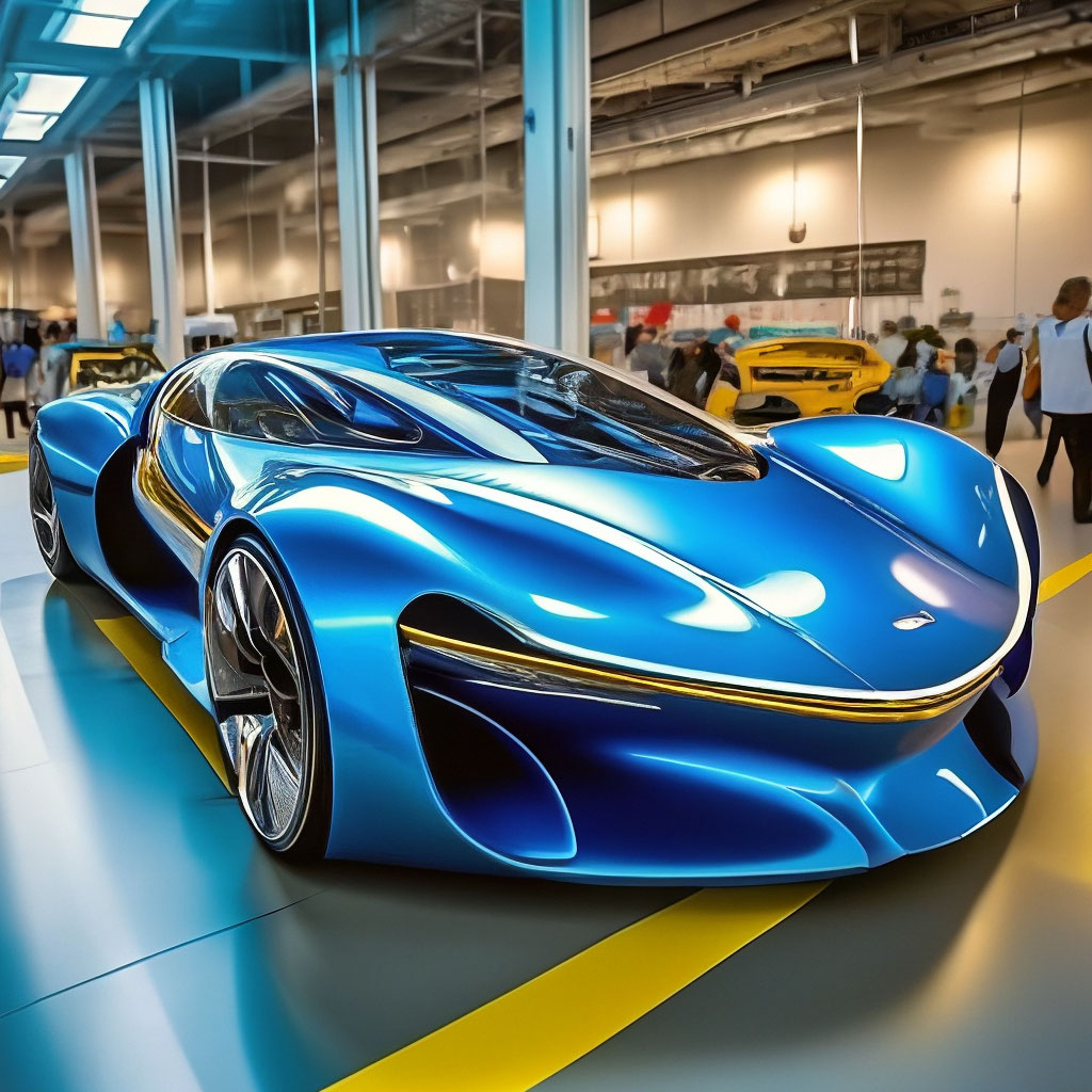 "The blue color of the Car of the future is something incredible that ...