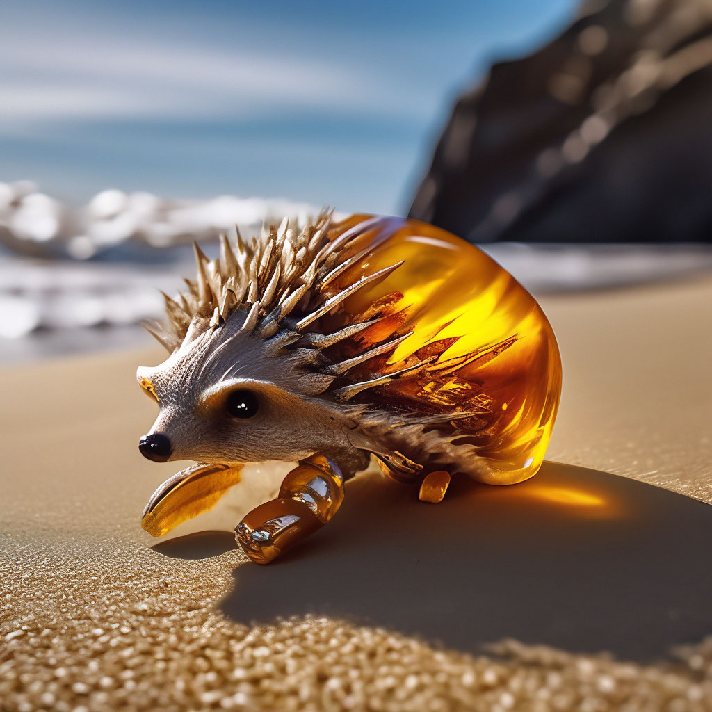 "Hermit Hedgehog Realistic amber shell in the shape of an amber skull ...