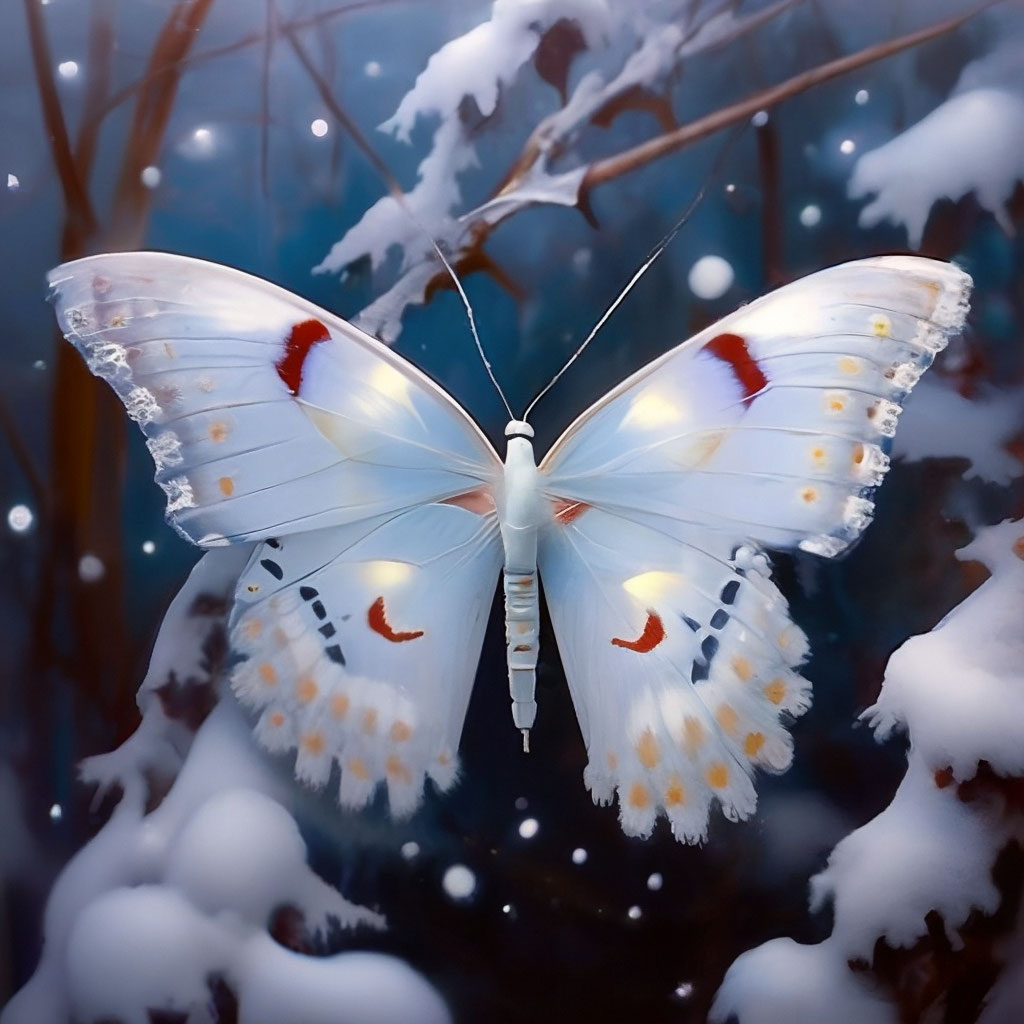 "The snow maiden butterfly" — image created in Shedevrum