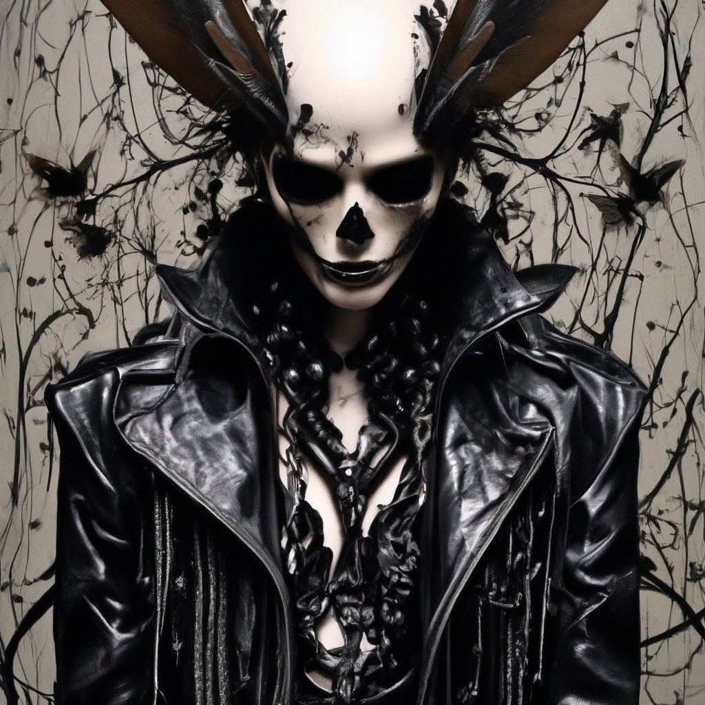 "Creepy Fashion illustration, hyperdetalization, splashes of black ...