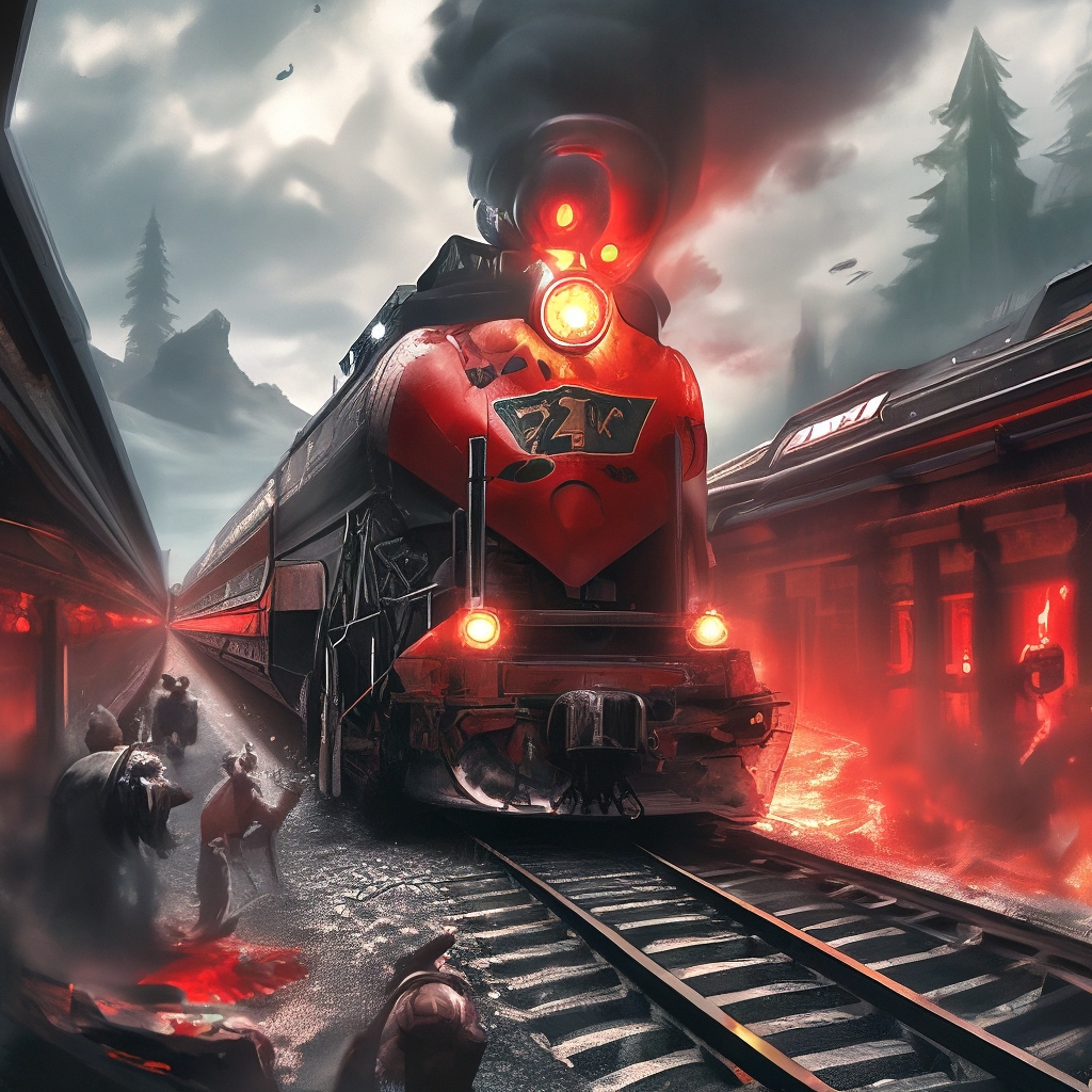 "👍hell train" — image created in Shedevrum