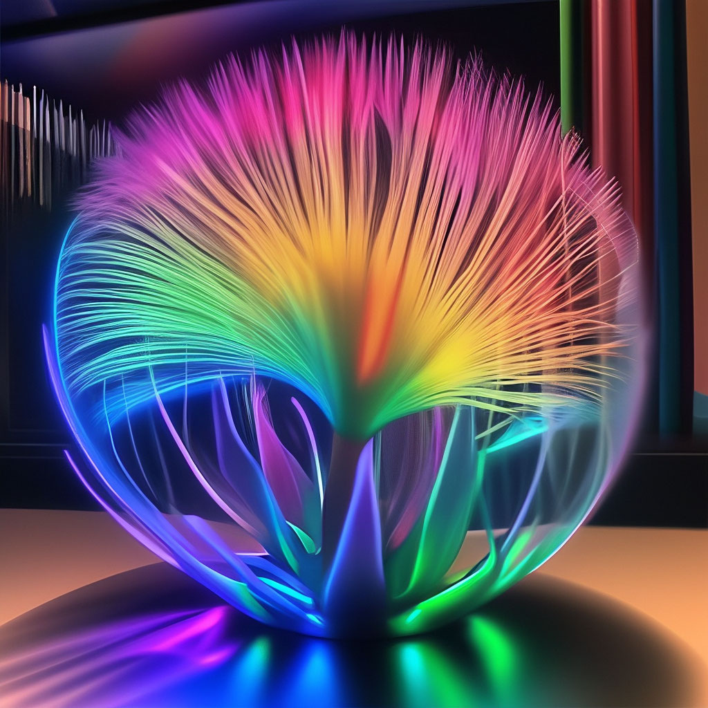 "The sphere is transparent the lumen is connected darkness thin neon ...