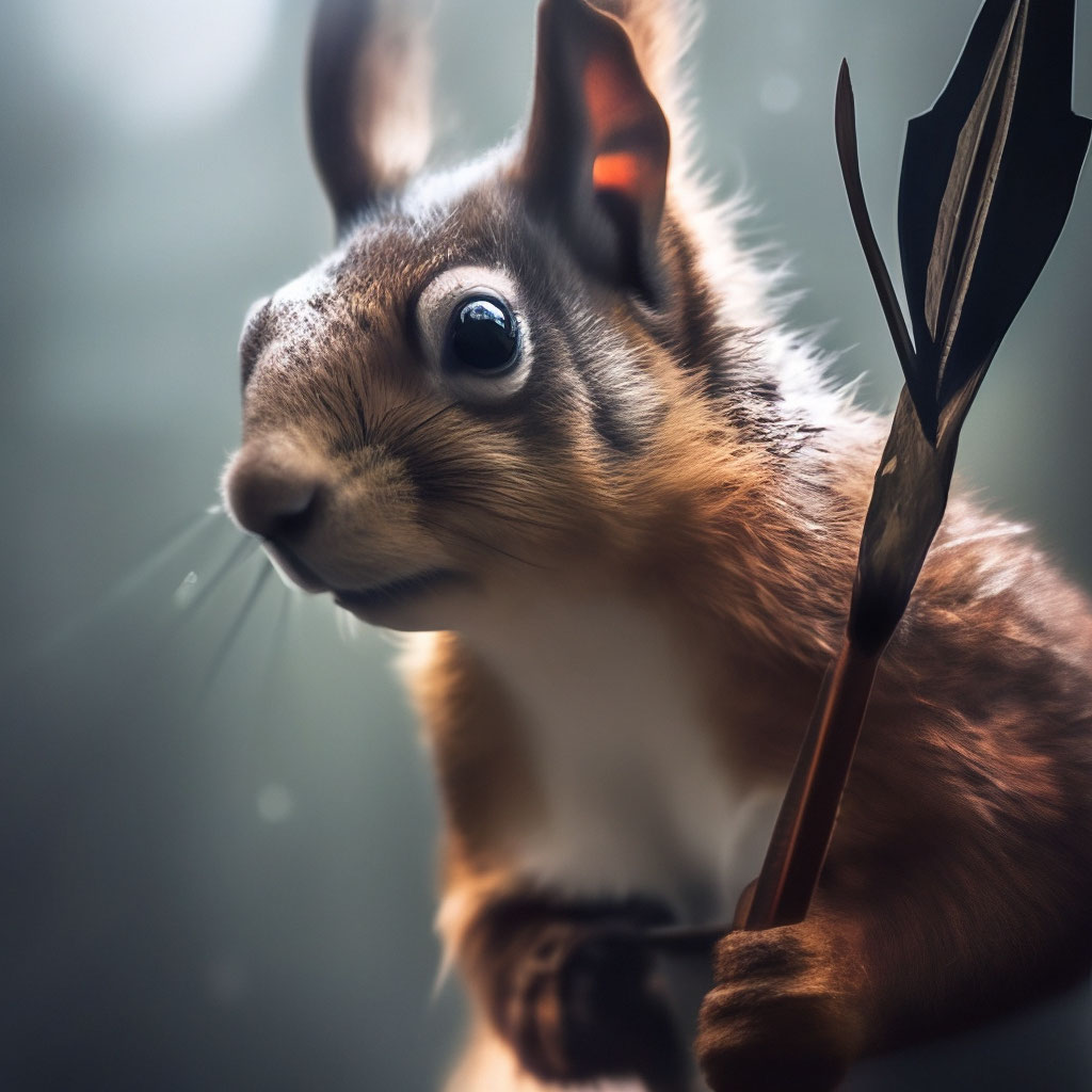 "Arrow and squirrel" — image created in Shedevrum
