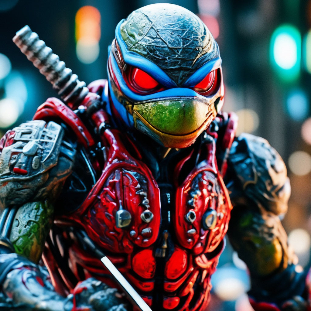"Mutants turtle Ninja necromorphic + biomechanics, red and black,green ...