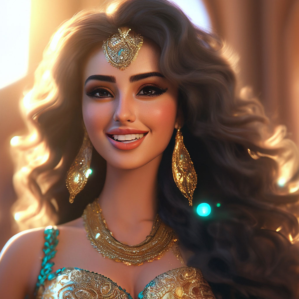 "The most beautiful delicate Arab princess girl, accent on facial ...