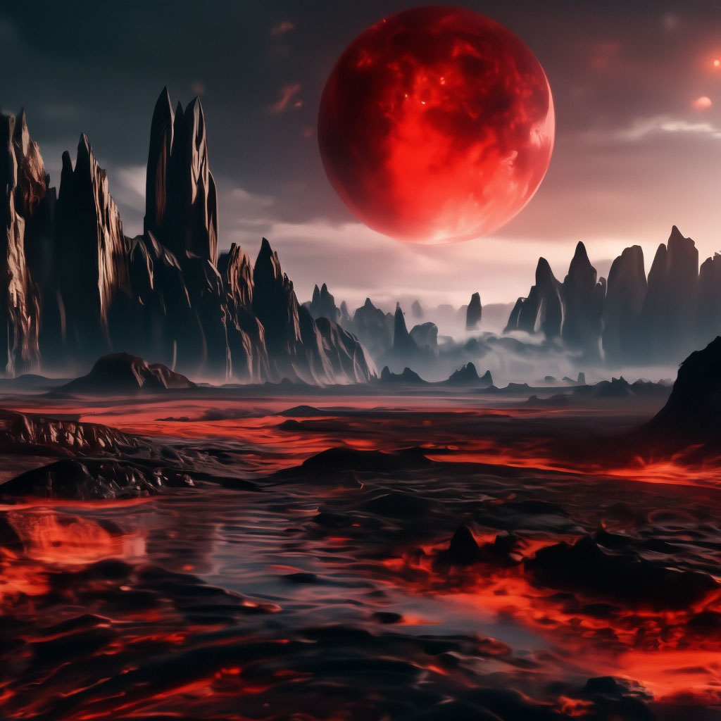 "At the dawn of the era, nine fiery red moons will come together ...