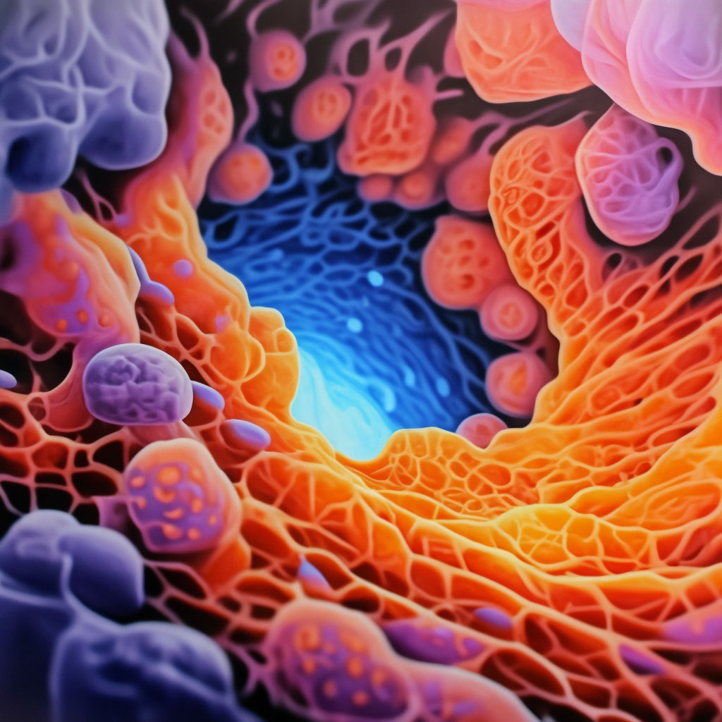 "Macro,cytoplasm,ink drawing" — image created in Shedevrum