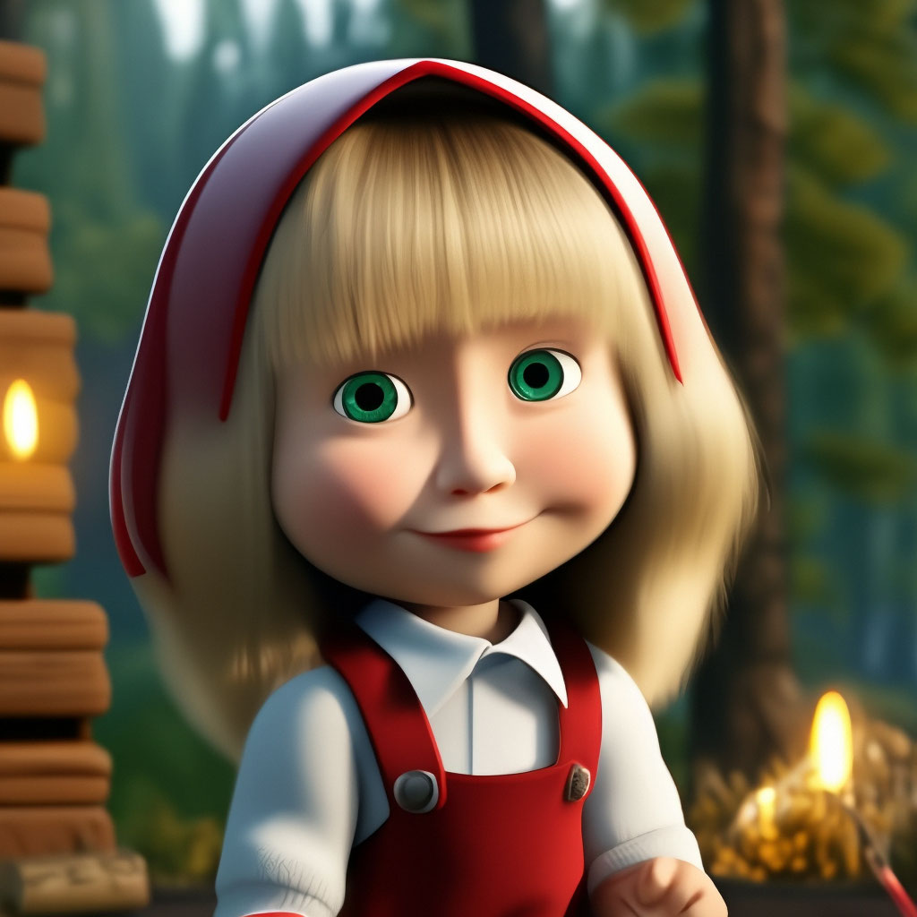 "Masha and the Bear" — image created in Shedevrum