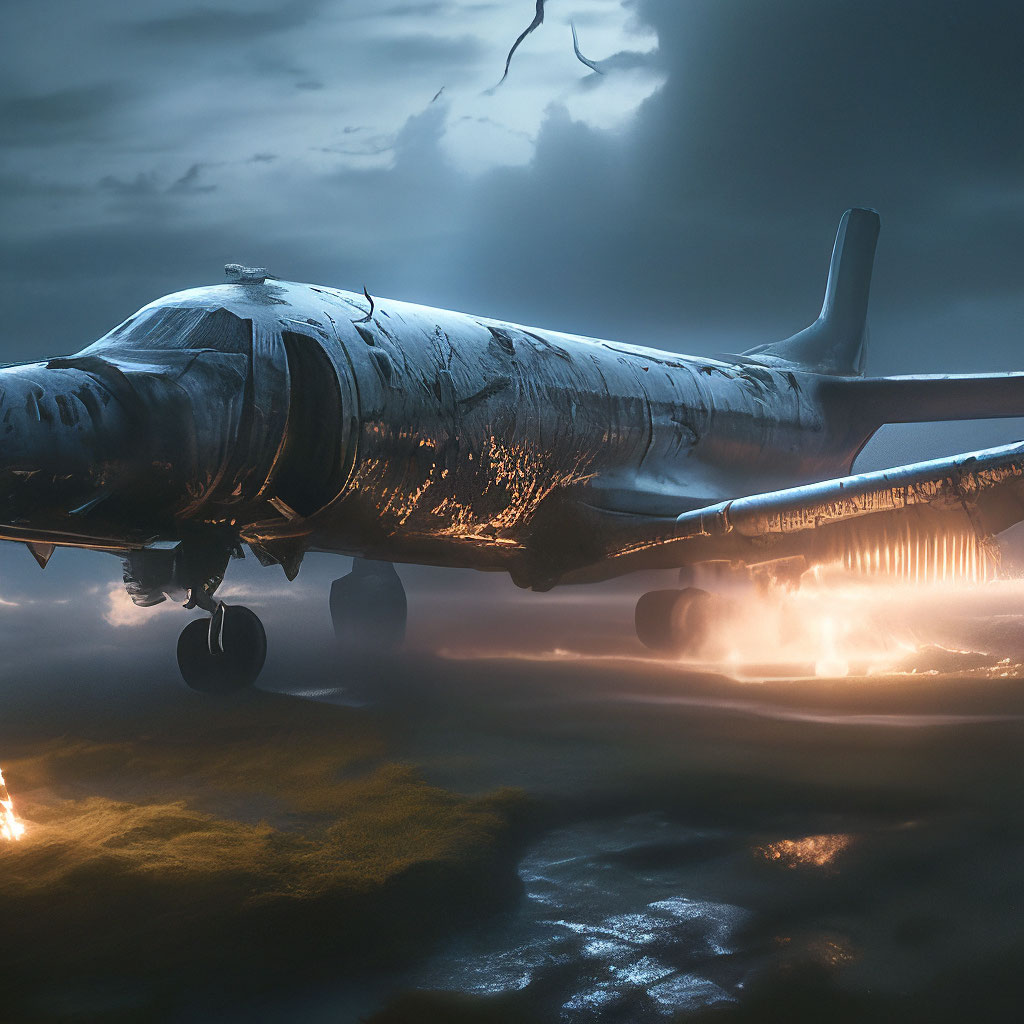 "Ghost plane, horror,hybrid hybrid,mega hybrid, ,gloomy landscape ...