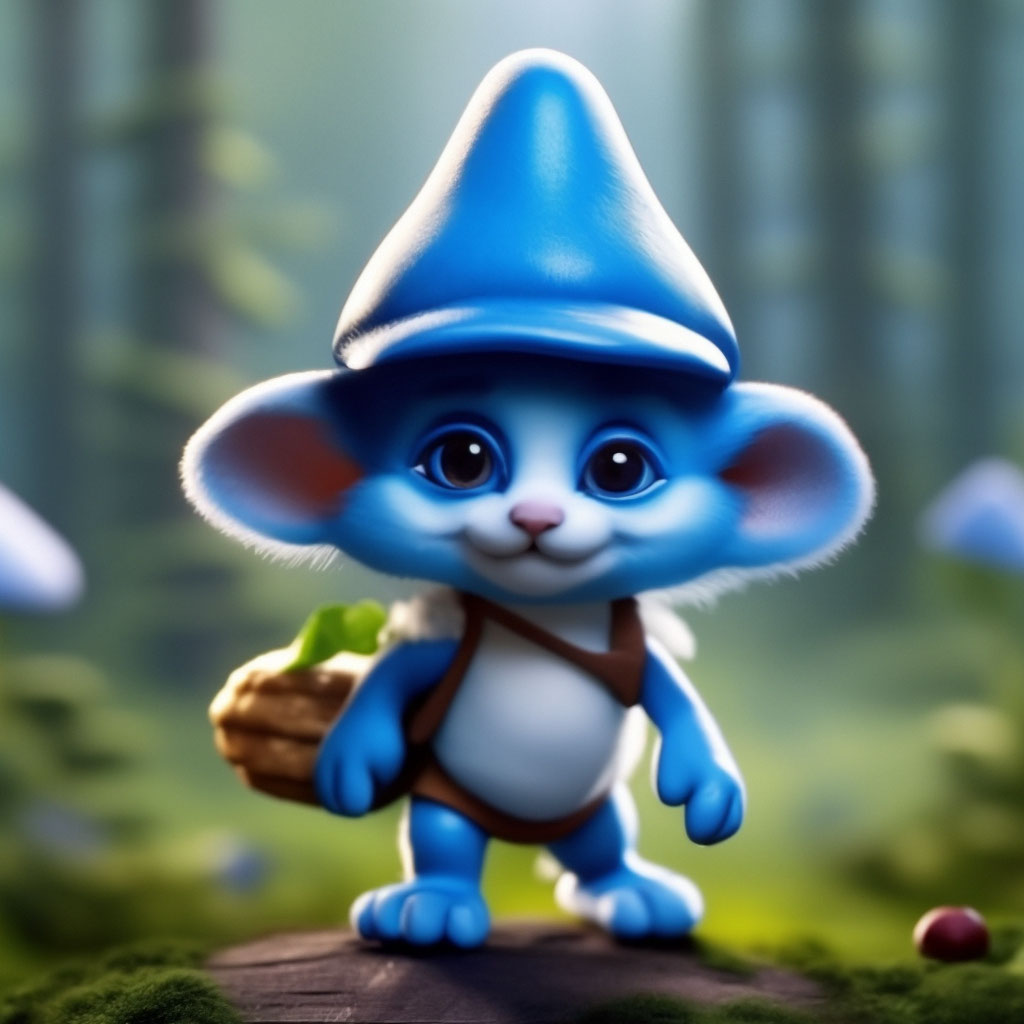 "Shailushai is a realistic little blue smurf with a muzzle and whiskers ...
