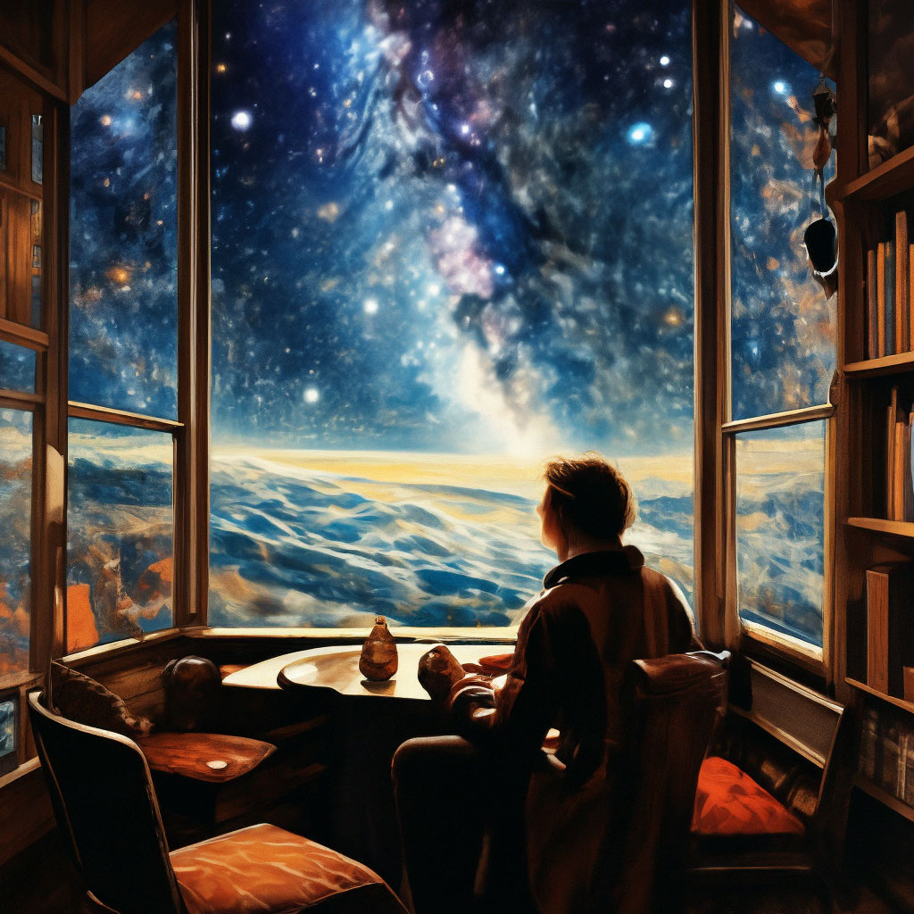 "Good cosmic morning, ink" — image created in Shedevrum