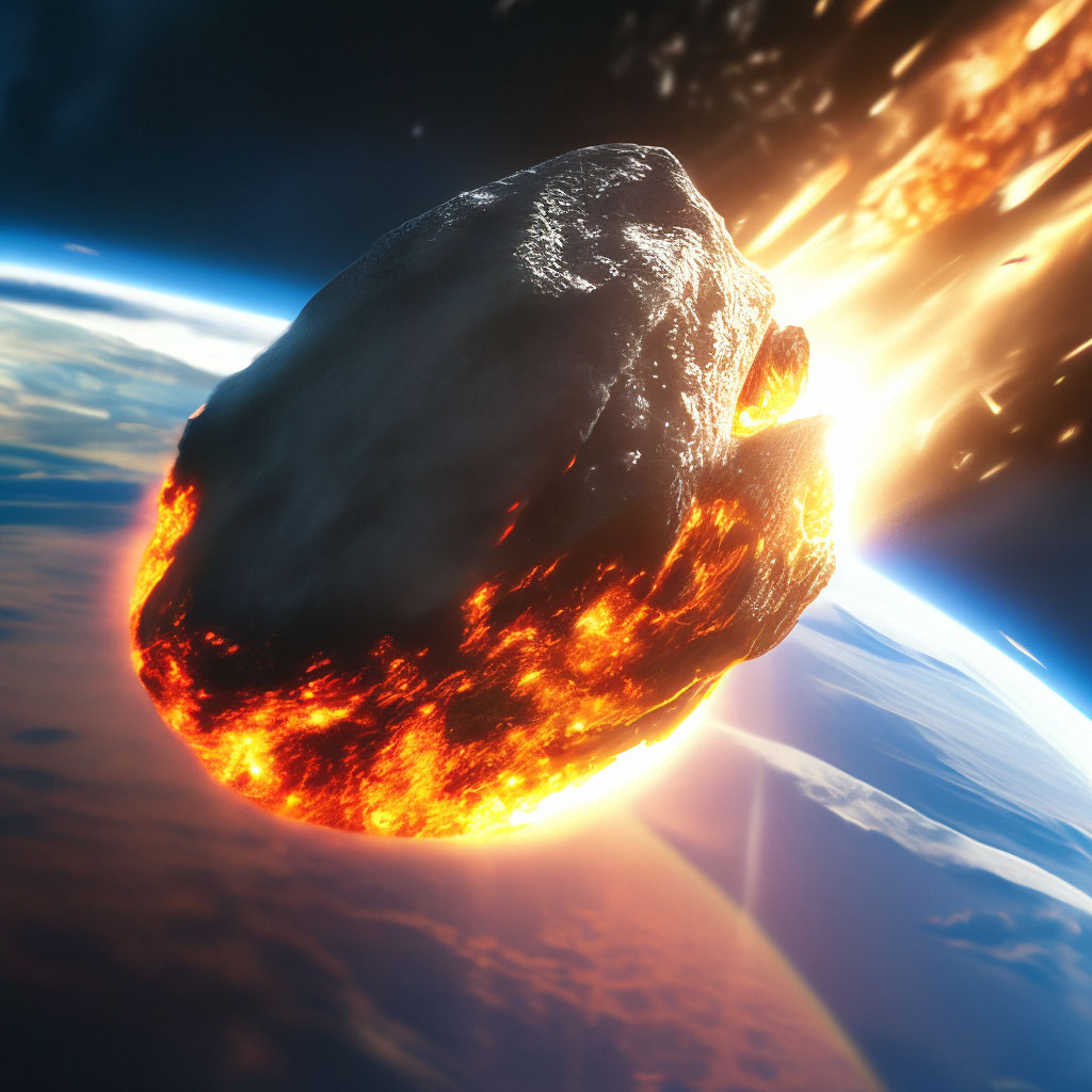 "A large fiery meteorite is flying to earth at a tremendous speed ...
