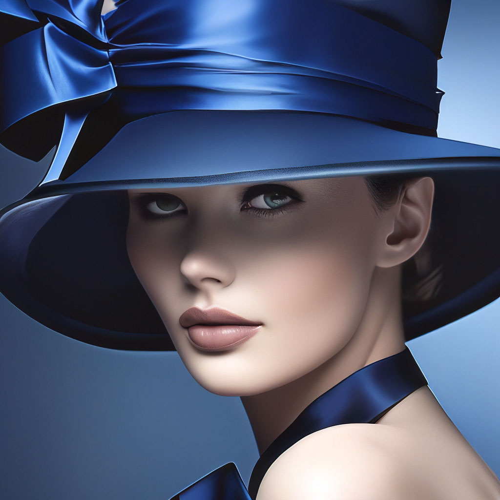 "Realism, professional photo, beautiful girl new bow style chic hat ...