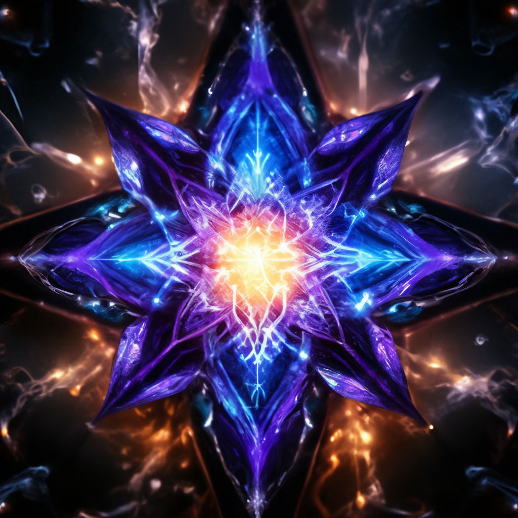 "💠 An icy eight-pointed star, burning purple with blue fire, in the ...