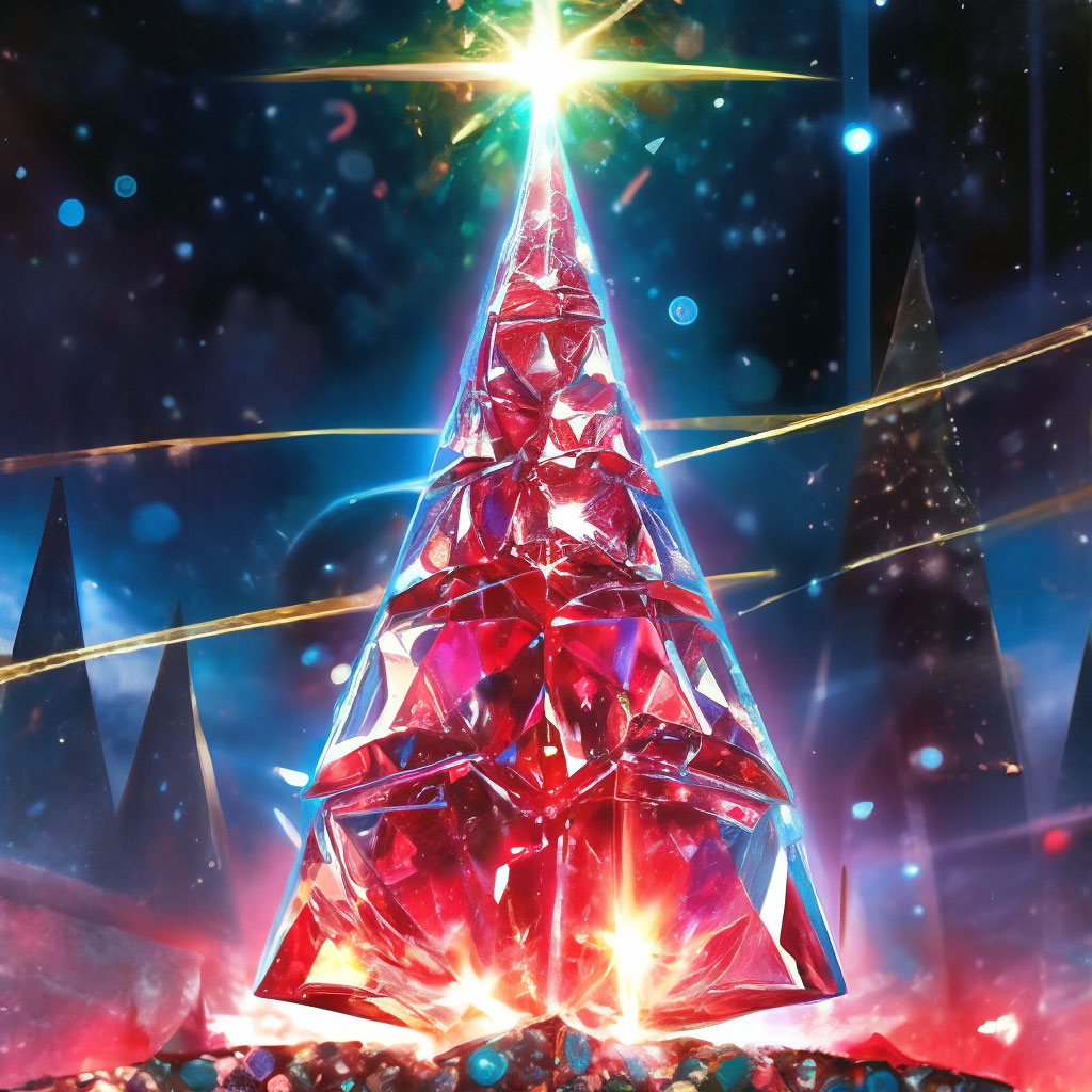 "The super Christmas tree is ruby on one side, red crystal on the other ...