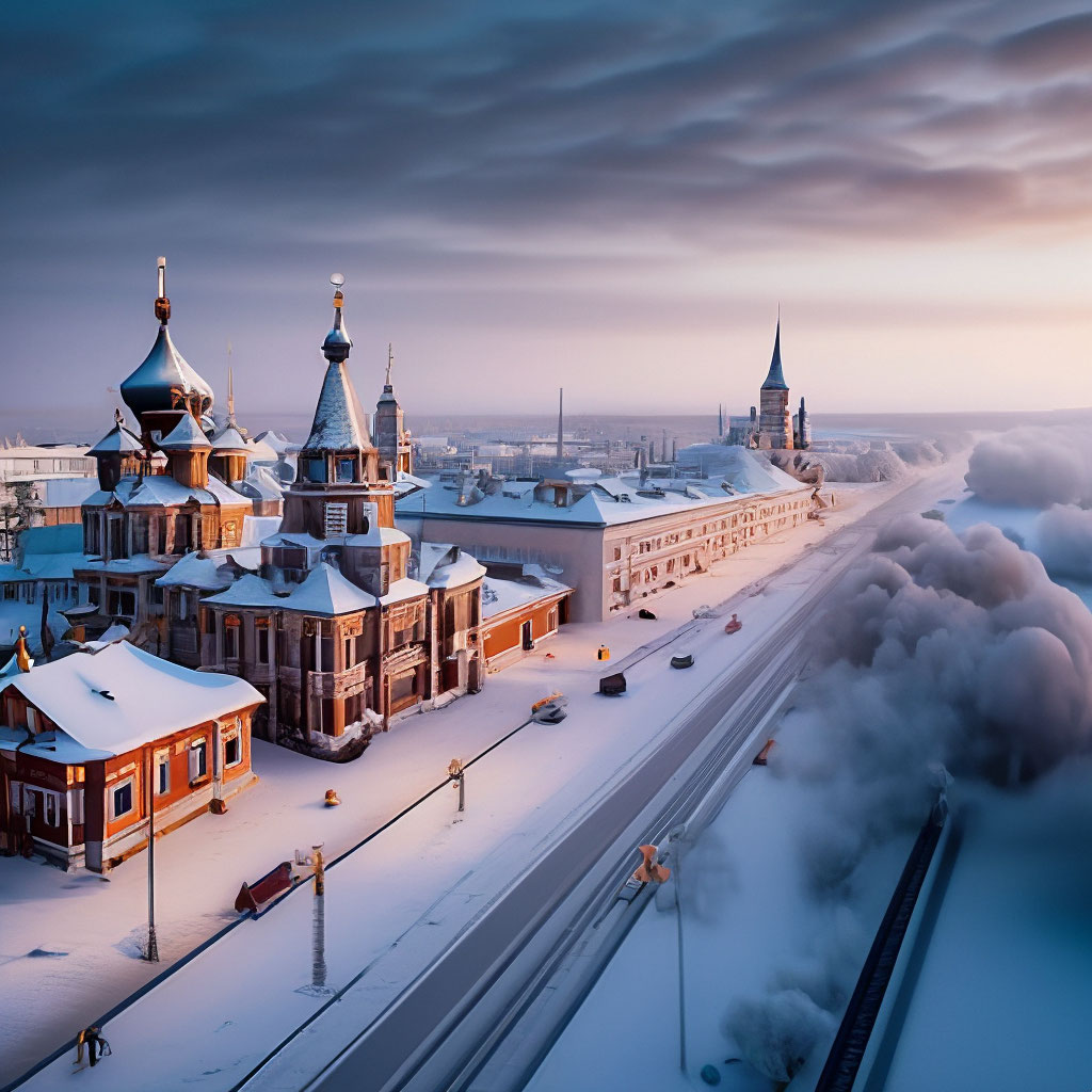 "Orenburg in winter" — image created in Shedevrum
