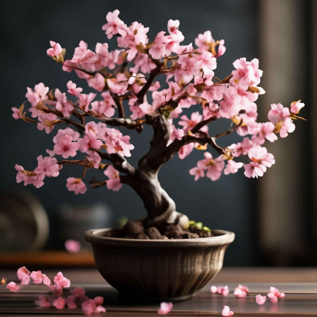 "Sakura tree in a pot" — image created in Shedevrum