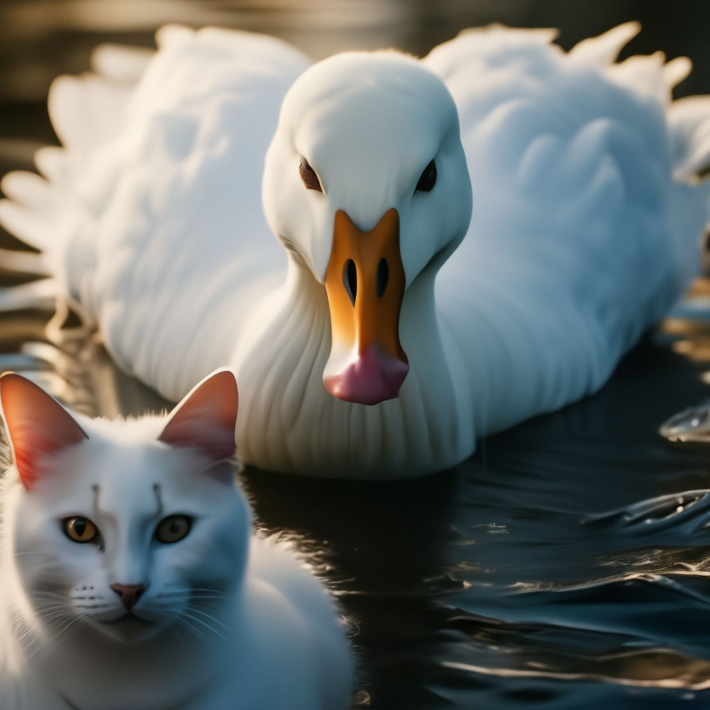 "The white goose got angry On the cat Miroshka — I don't fight with ...