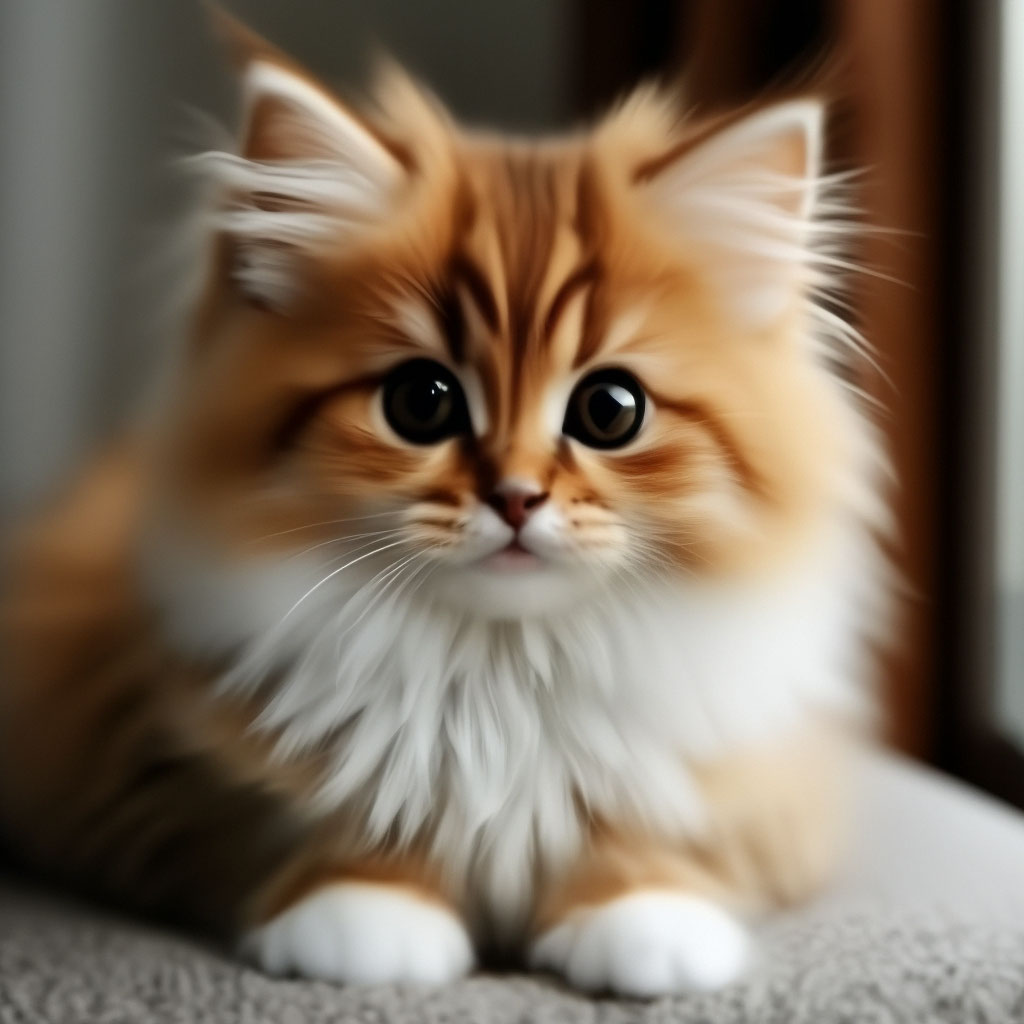 "Cute cat and sooo fluffy" — image created in Shedevrum