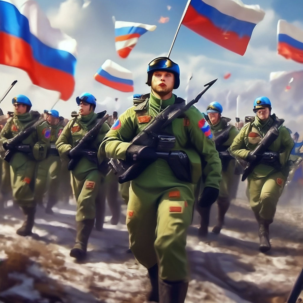 "Russia happy Airborne Forces Day!!!🇷🇺" — image created in Shedevrum