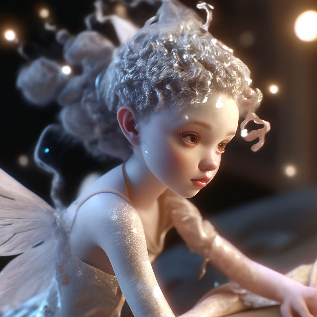 "Sketch, silly little eye, awkward, wild micro fairy with curls on her ...