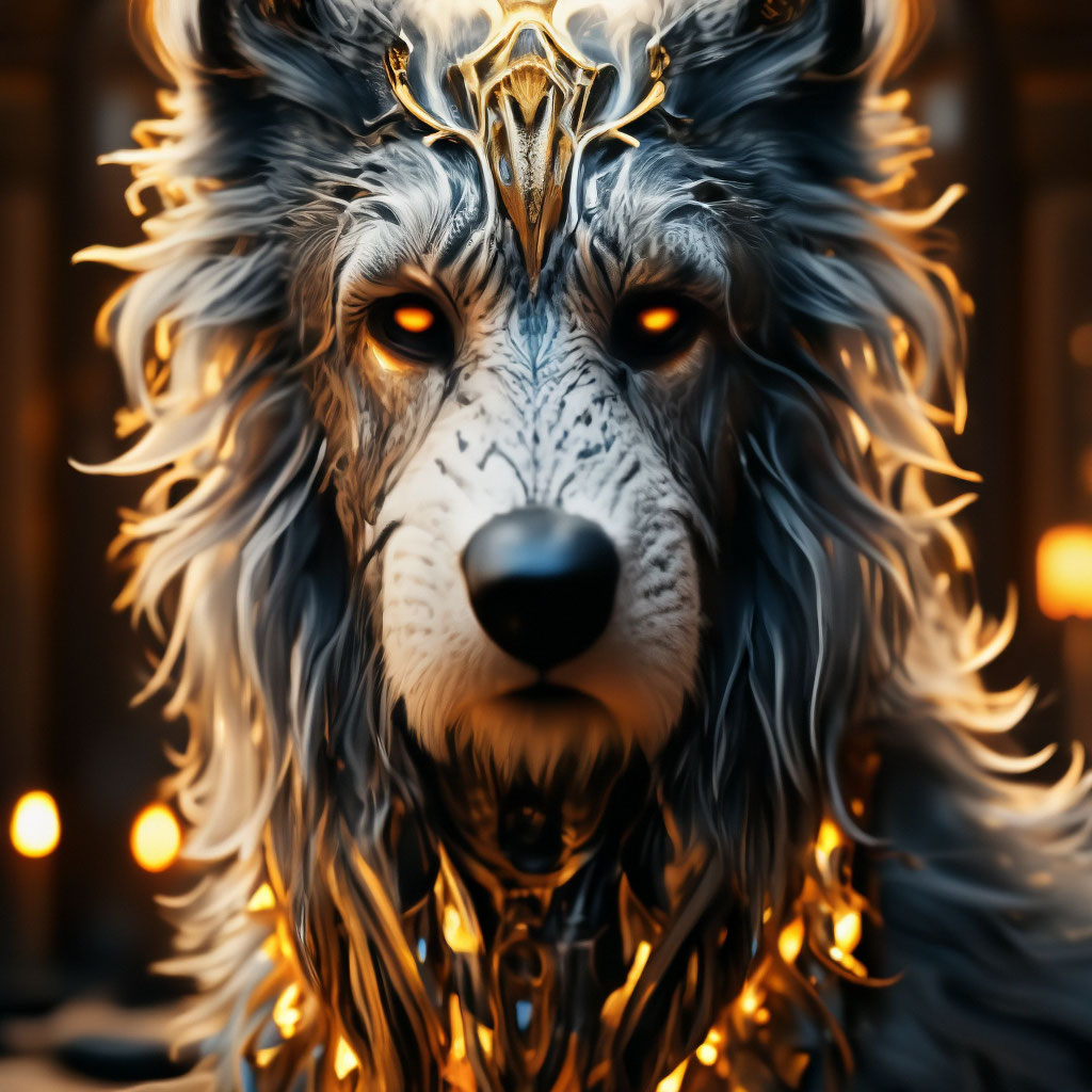 "Art, beautiful, hybrid of the Irish wolfhound and the core consists of ...
