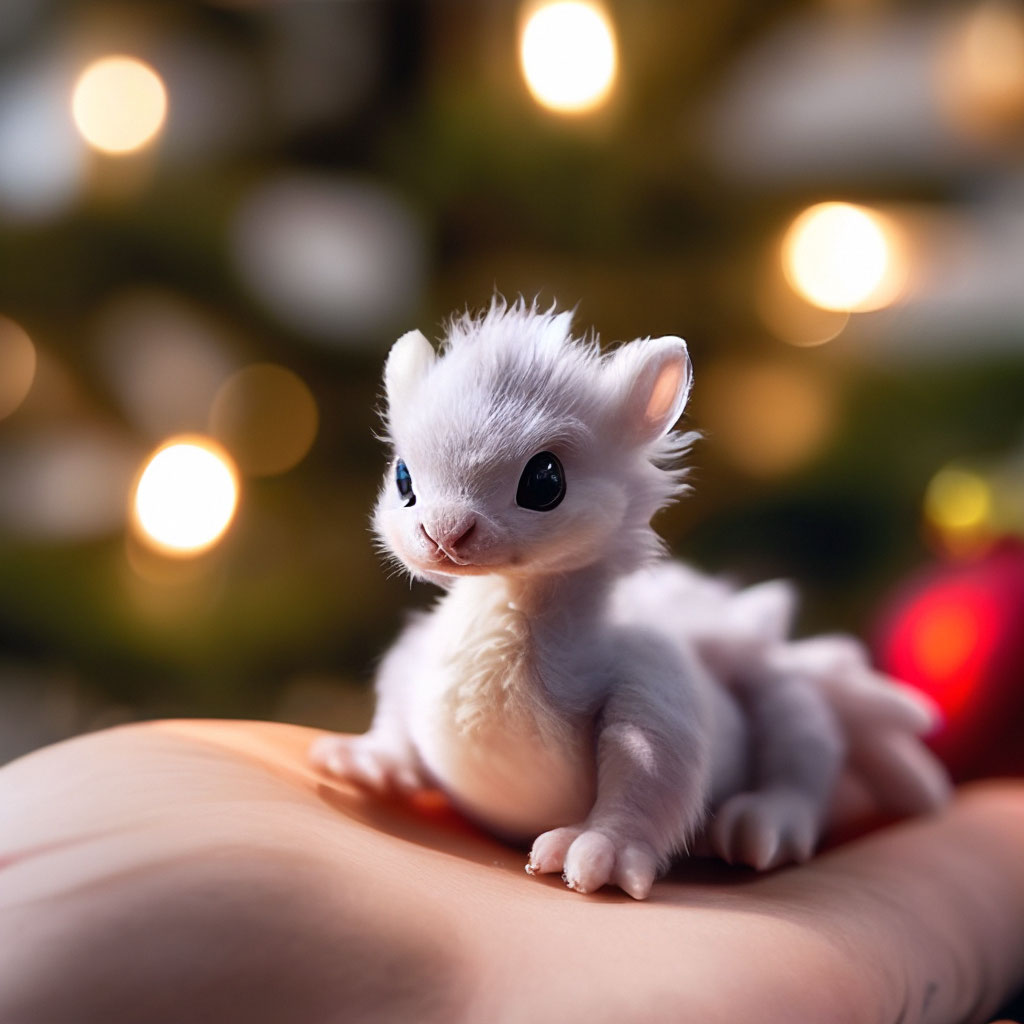 "Cutie is a beautiful fluffy tiny dragon sitting on the finger of a ...