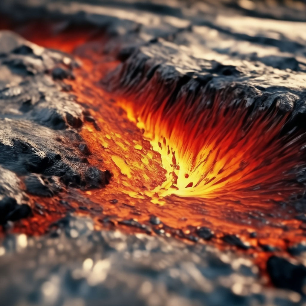 "Splashes of cosmic lava from the mouth of a volcano on Mars close-up ...