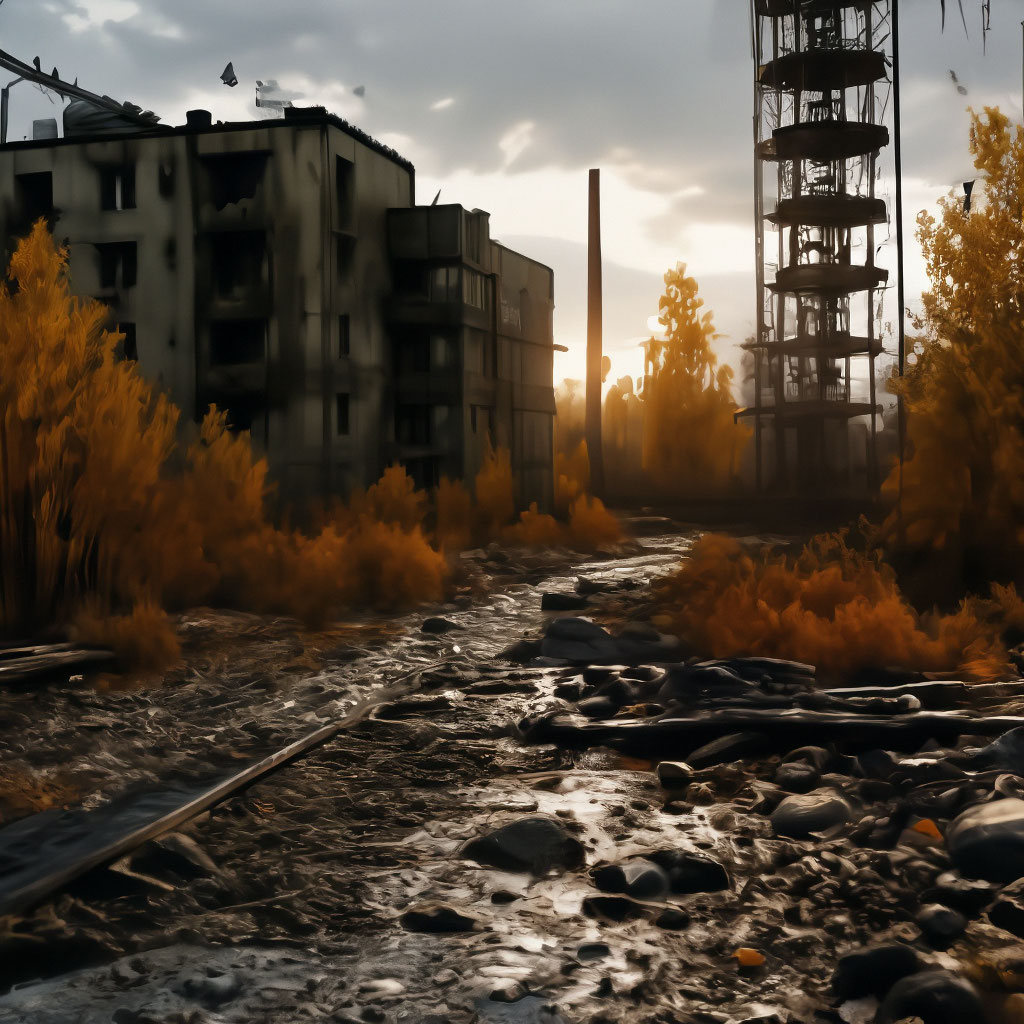 "🏘 Stalker, Pripyat, realistic" — image created in Shedevrum