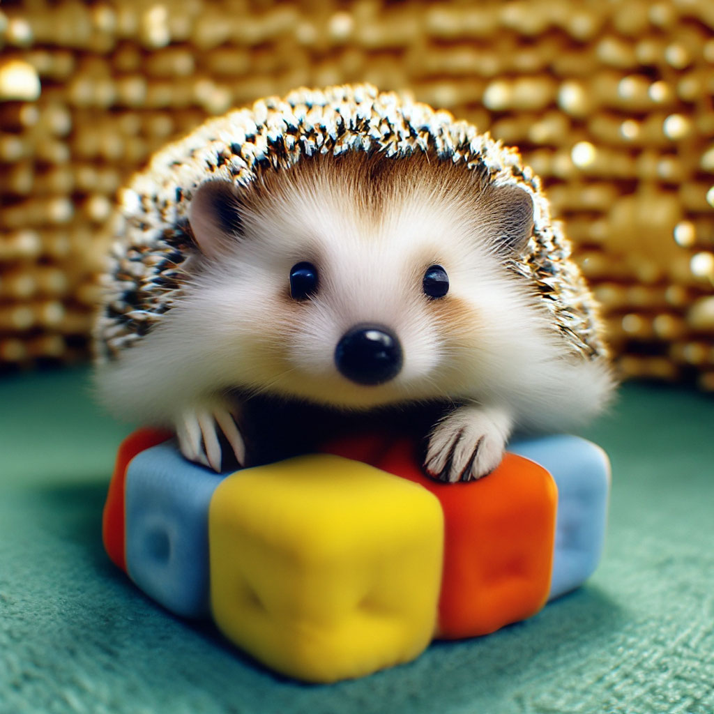 series:animal cubes________________________ photo,real, hedgehog