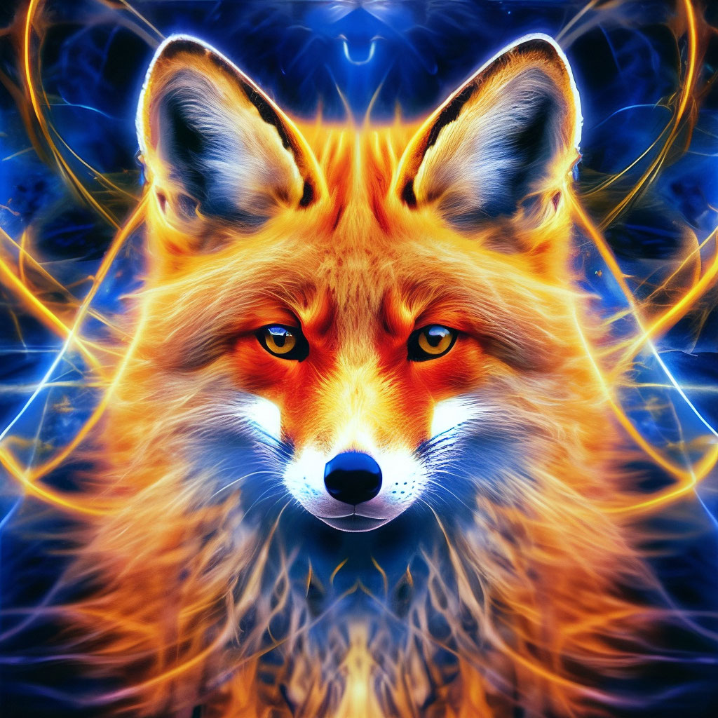 "👍fox, nuclear energy, fractal,ISO 500" — image created in Shedevrum