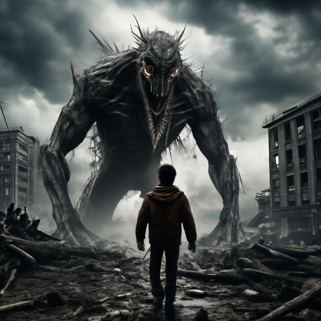 "Super HD photo of a creature that attacks a person" — image created in ...
