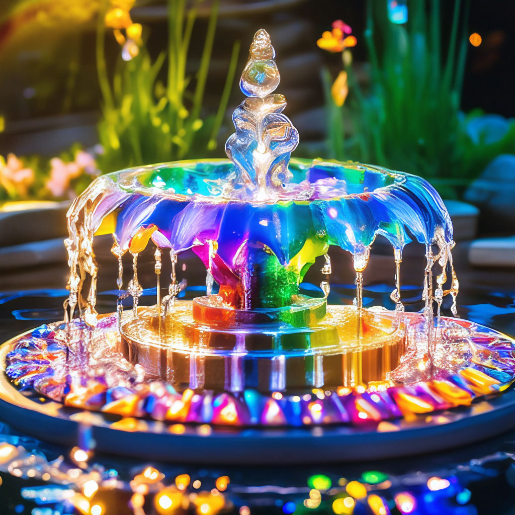 "An actual fairy-tale fountain of desires made of glass and stone, with ...