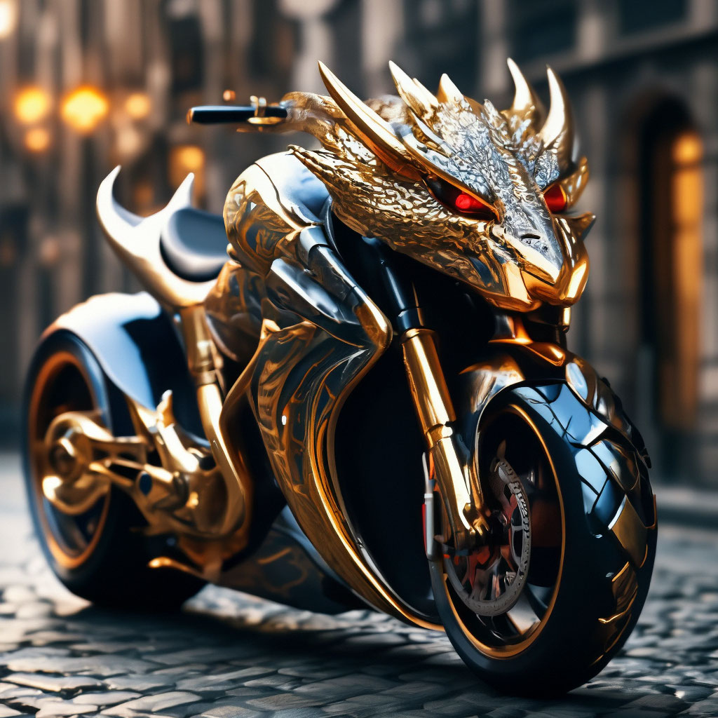 "Dragon bike , beautiful, realistic, 4k" — image created in Shedevrum