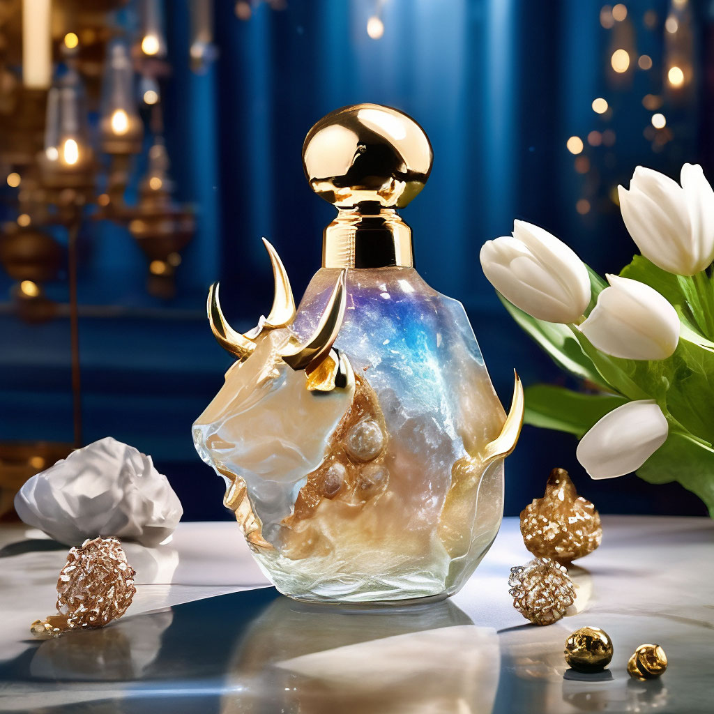 "For ♉ Taurus A magical earthly perfume bottle with large bull bull ...