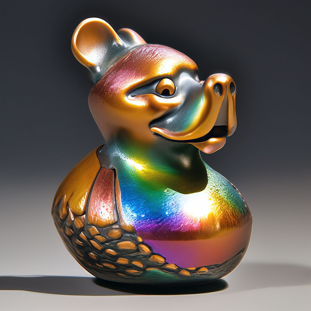 "A statuette. netsuke.venetian copper carving.spotted rainbow patina ...