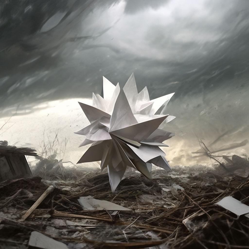 "The virus of insensitivity is beautiful and terrible, origami, paper ...