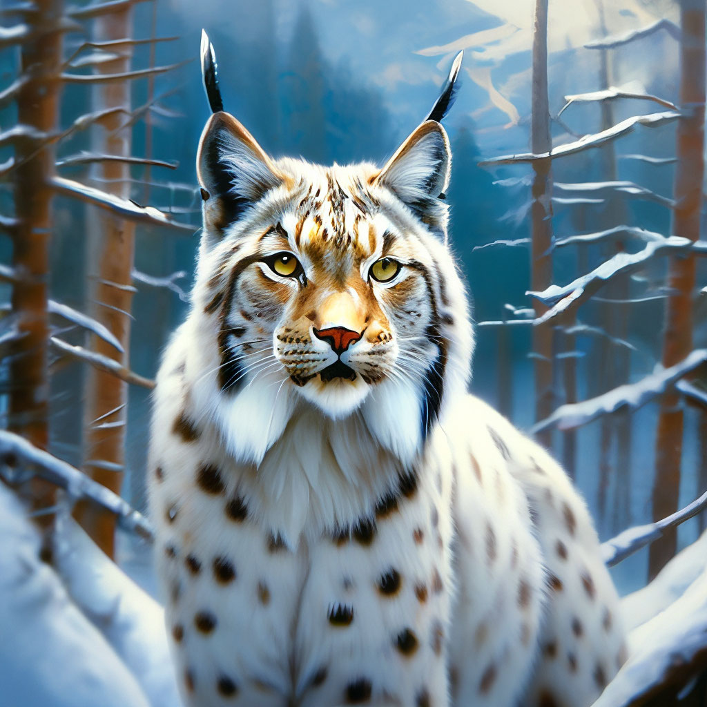 "The white lynx" — image created in Shedevrum