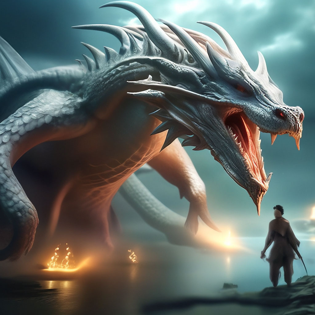 "Giant 🐉 dragon leech🦐 shushen🦂, fantasy, flying👹, realistic ...