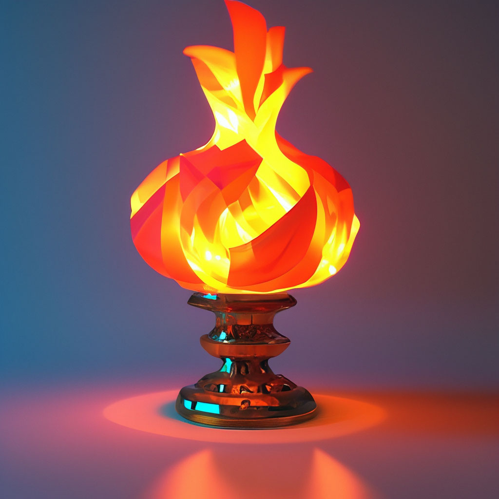 "The lamp is on fire" — image created in Shedevrum
