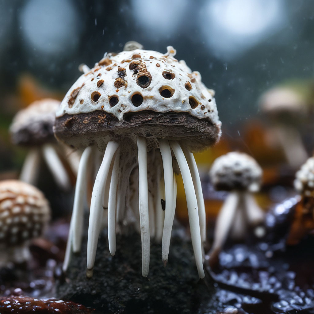 "Dark creepy ugly rainy Autumn macro photography composition of a big ...